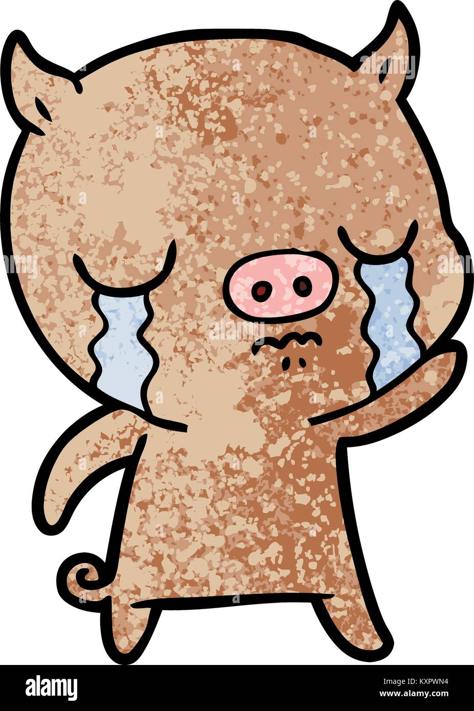 cartoon pig crying waving goodbye Stock Vector Image & Art - Alamy
