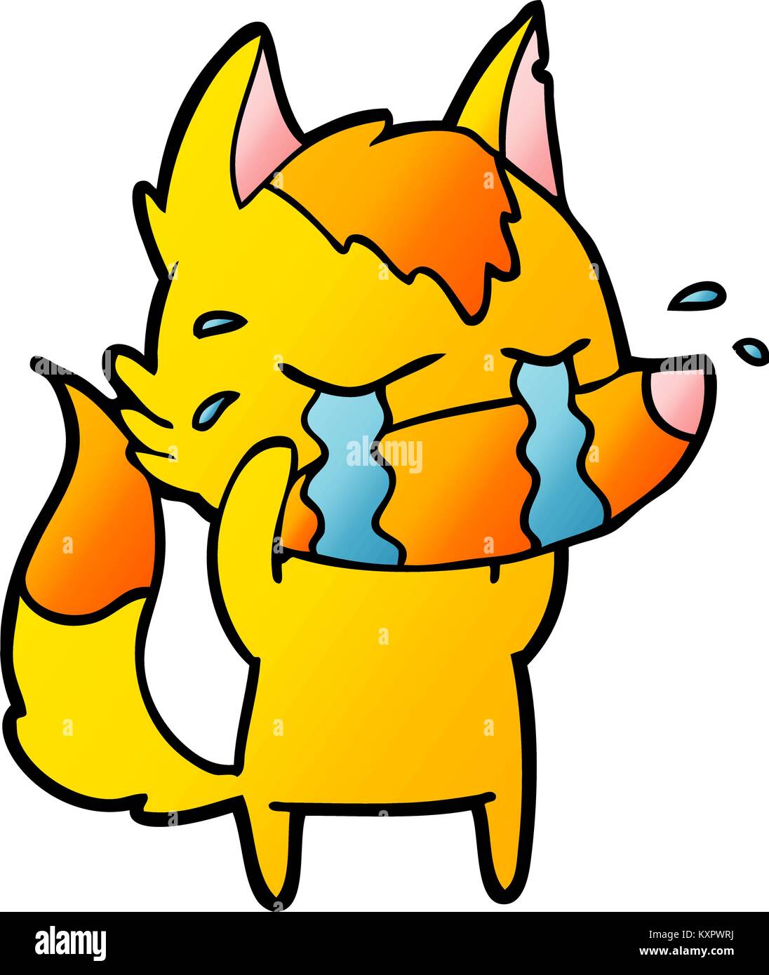 sad little fox cartoon character Stock Vector Image & Art - Alamy