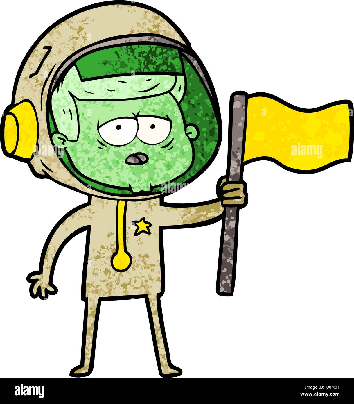 cartoon tired astronaut Stock Vector Image & Art - Alamy