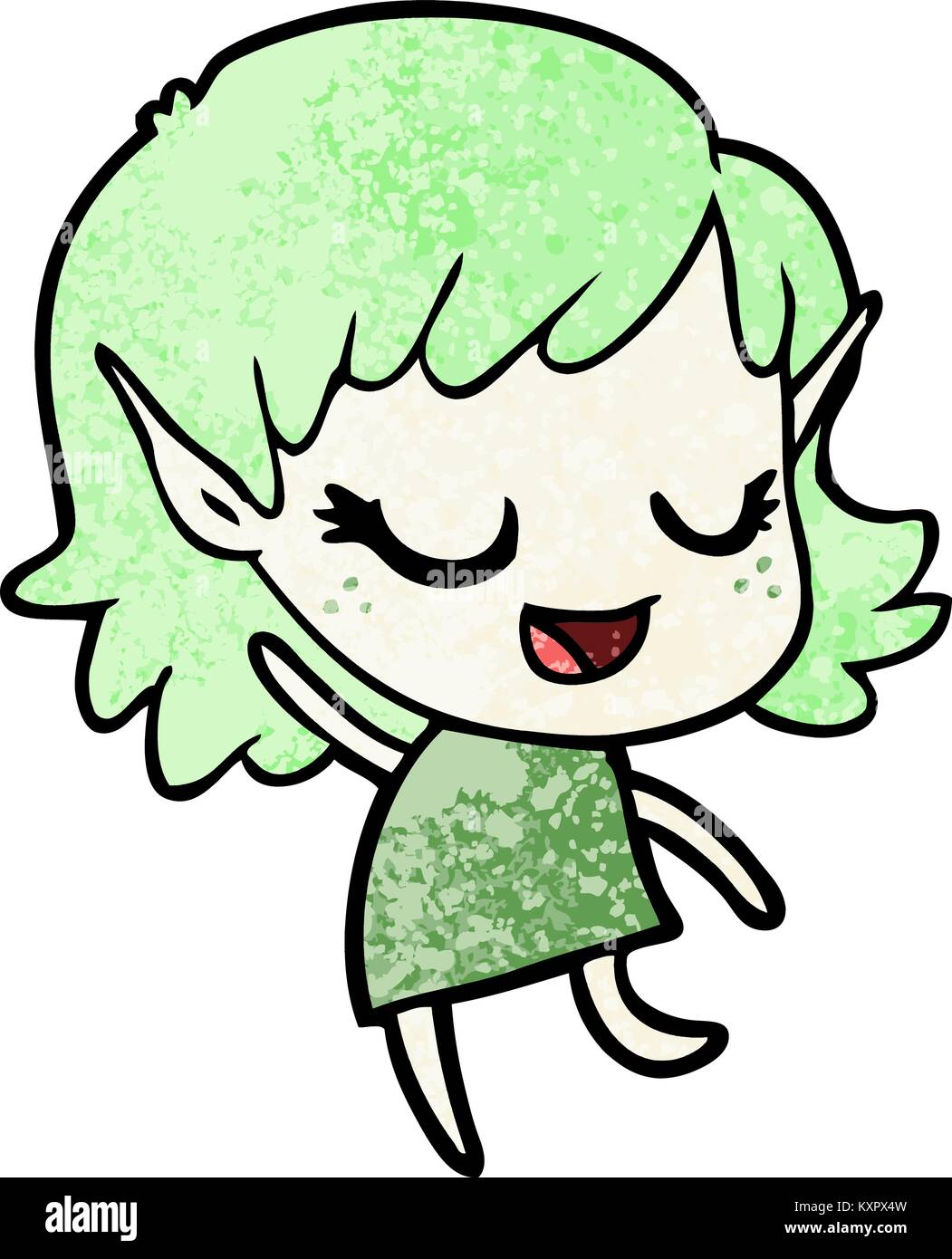 happy cartoon elf girl Stock Vector Image & Art - Alamy