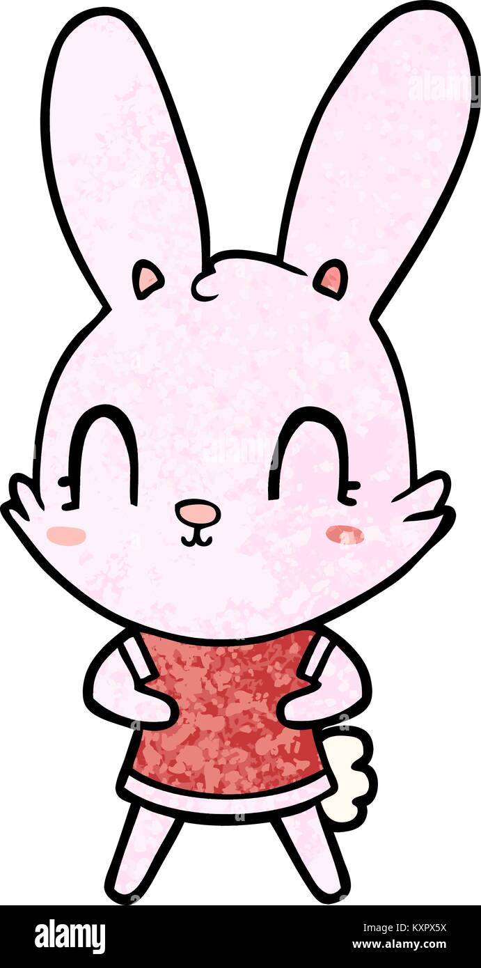 cute cartoon rabbit in dress Stock Vector Image & Art - Alamy