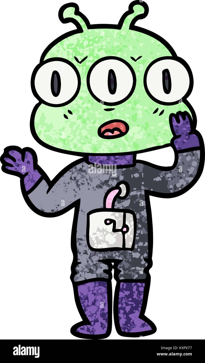 cartoon three eyed alien Stock Vector Image & Art - Alamy