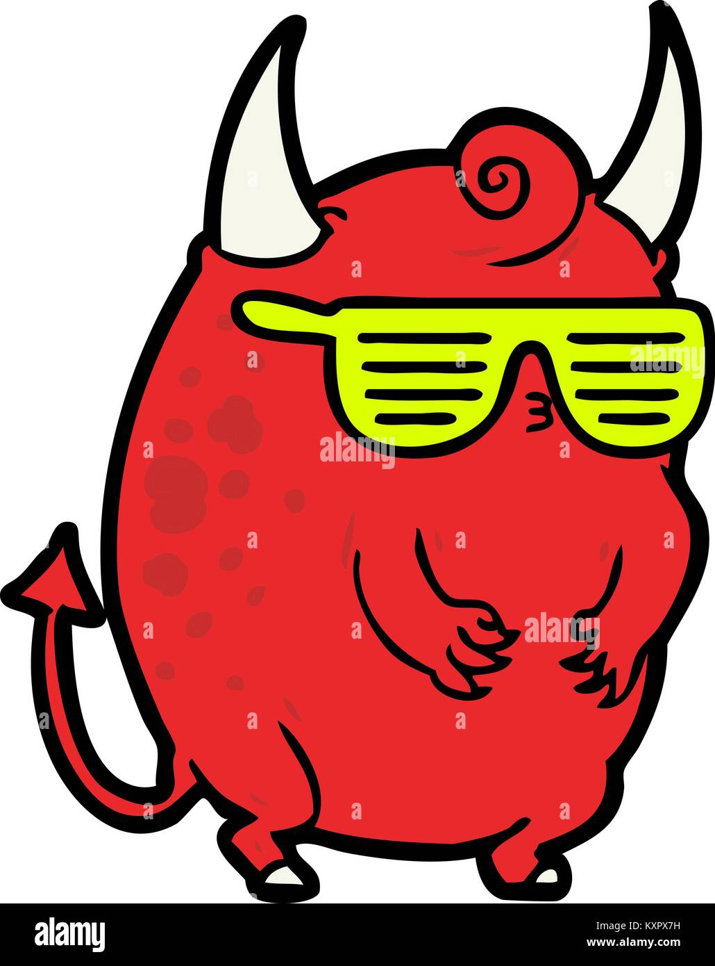 cartoon fat little halloween disco devil Stock Vector Image & Art - Alamy