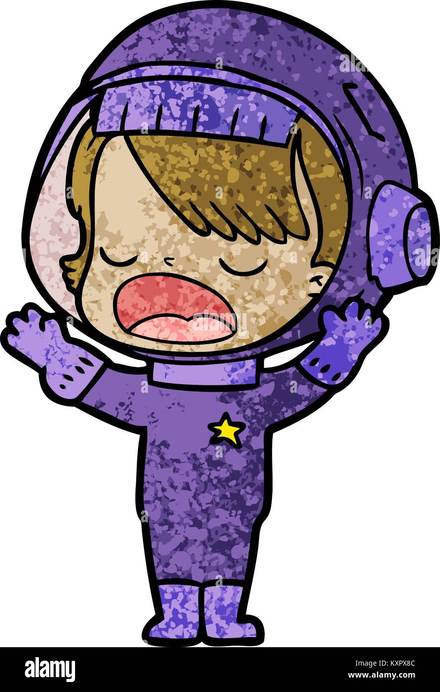 cartoon astronaut girl talking Stock Vector Image & Art - Alamy