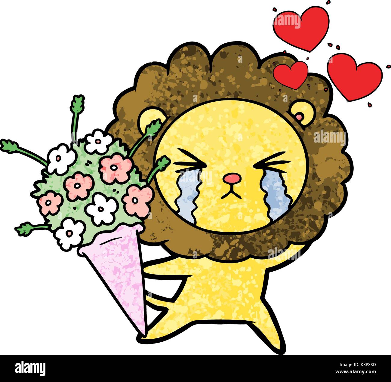 cartoon crying lion in love Stock Vector Image & Art - Alamy