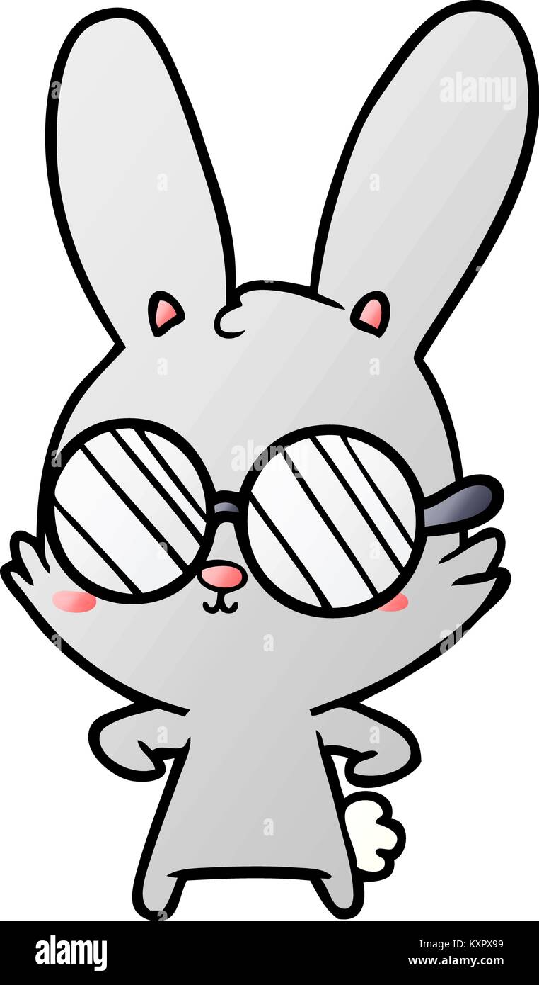 cute cartoon rabbit wearing glasses Stock Vector Image & Art - Alamy