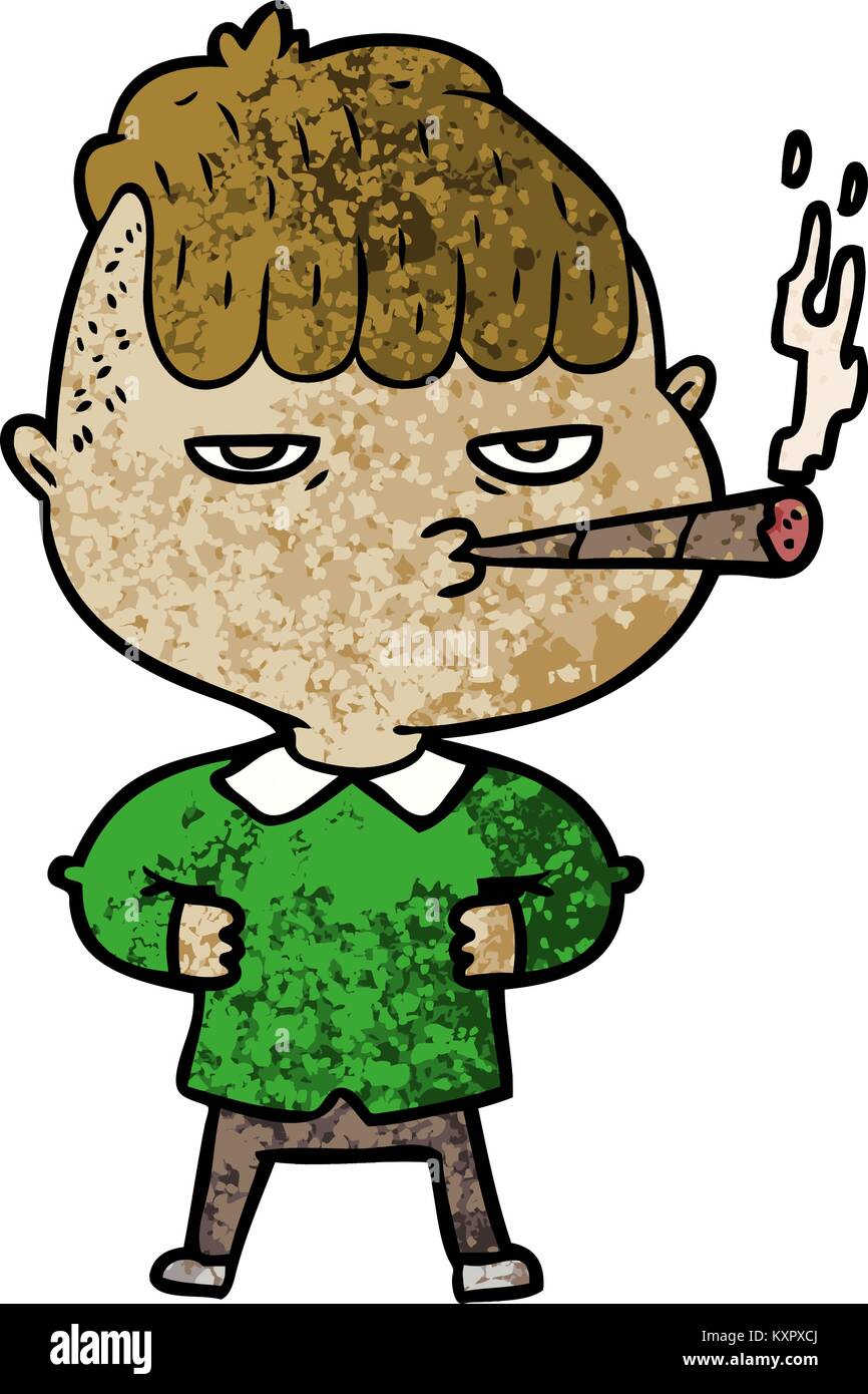 Man Smoking Cigarette Cartoon Illustration High Resolution Stock ...