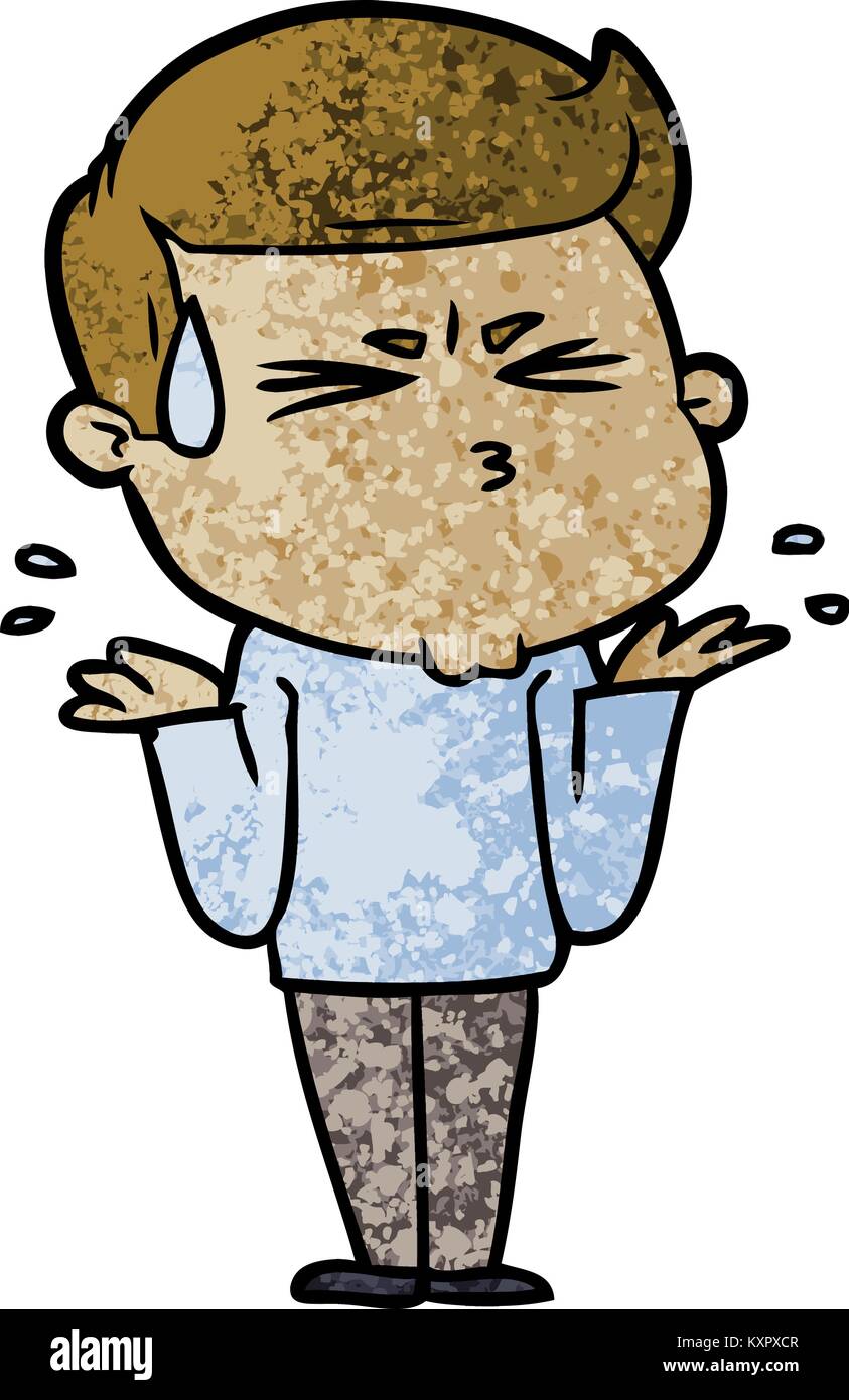 cartoon man sweating Stock Vector Image & Art - Alamy