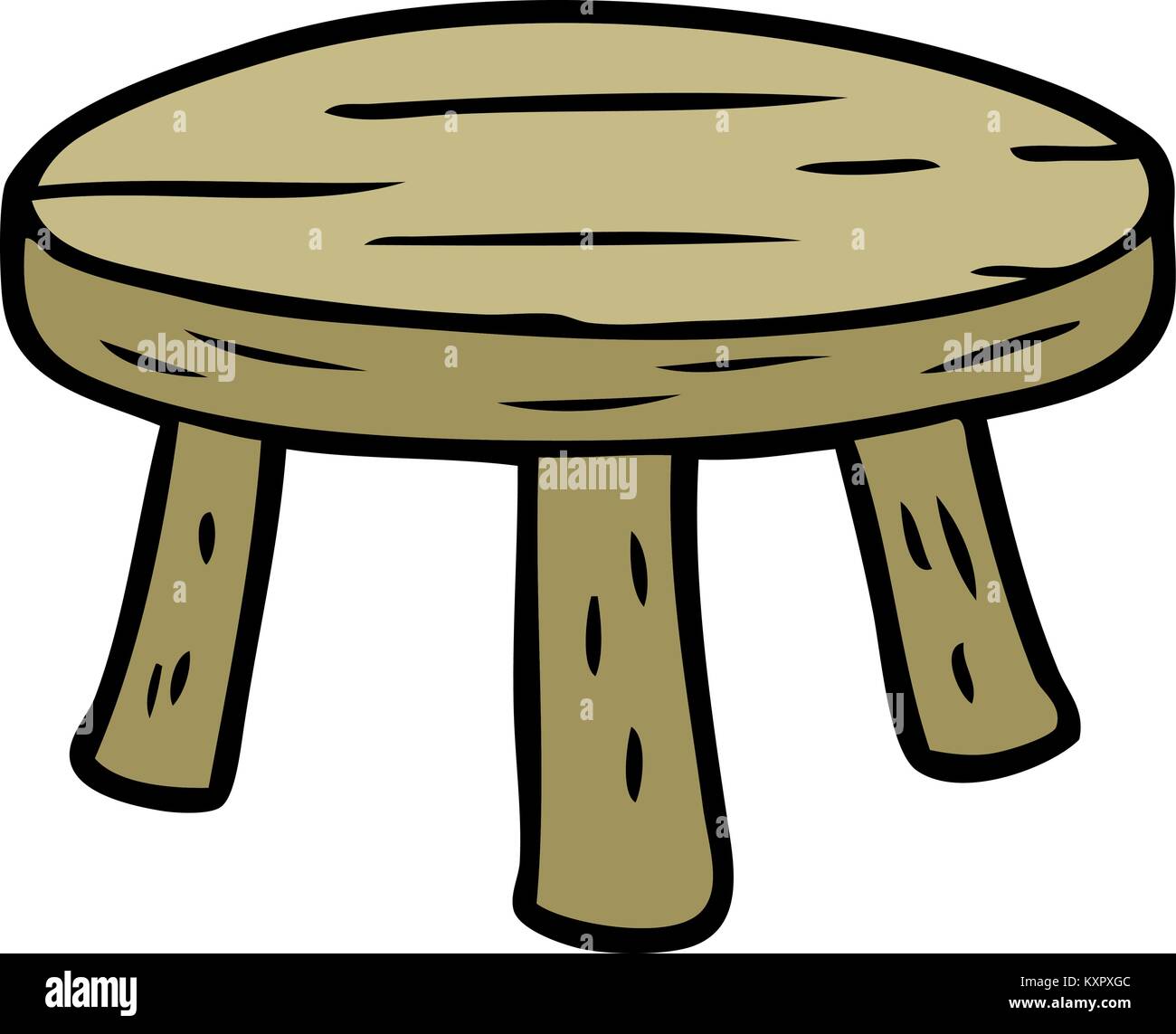 cartoon small wooden stool Stock Vector Image & Art - Alamy