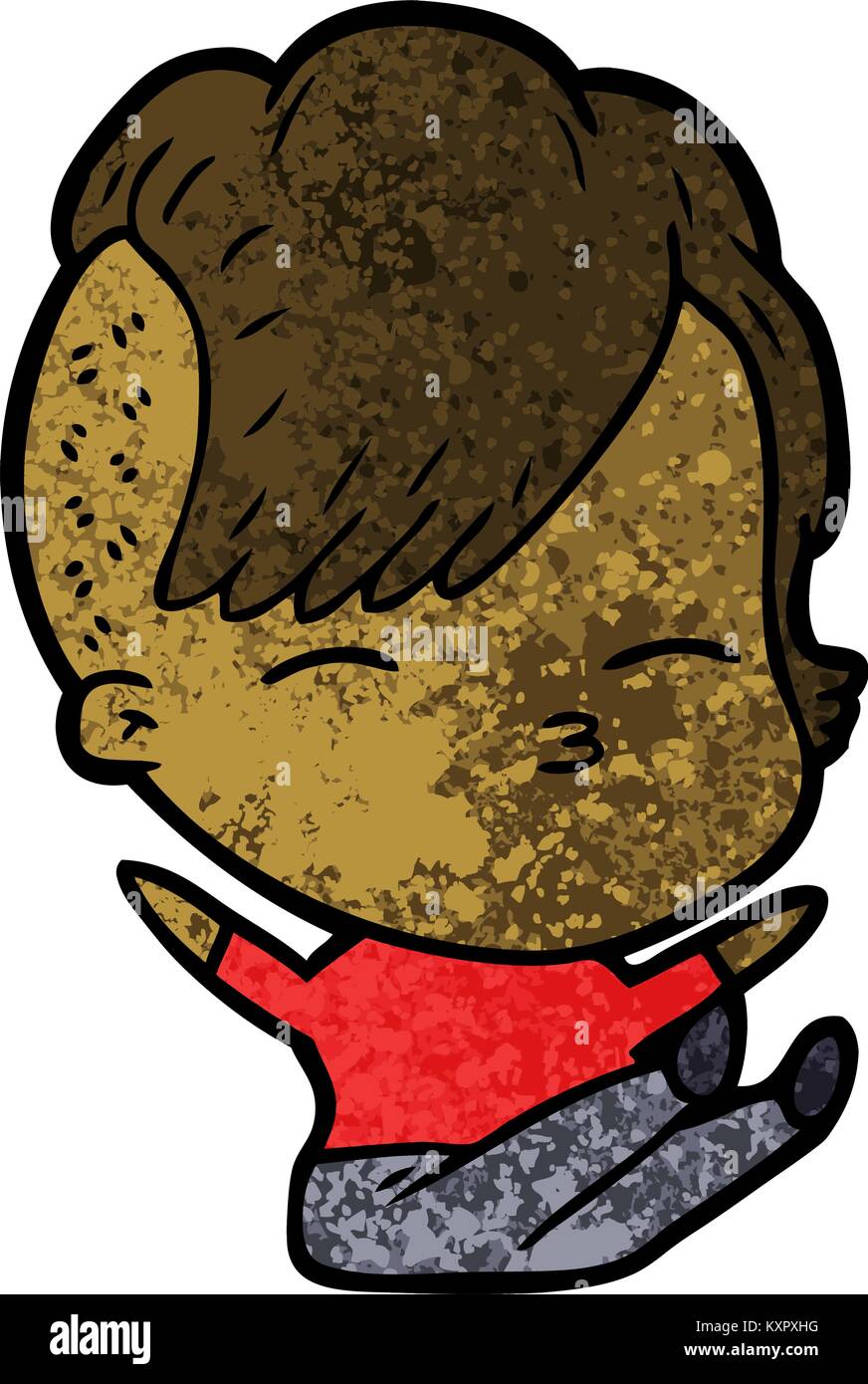 cartoon squinting girl Stock Vector Image & Art - Alamy