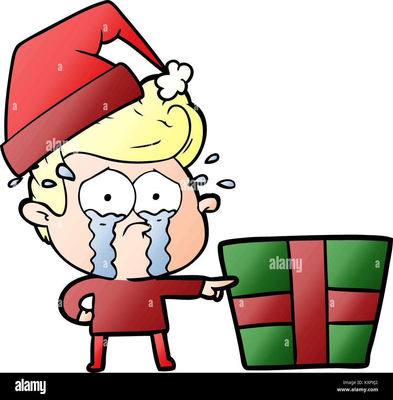 cartoon crying christmas boy Stock Vector Image & Art - Alamy