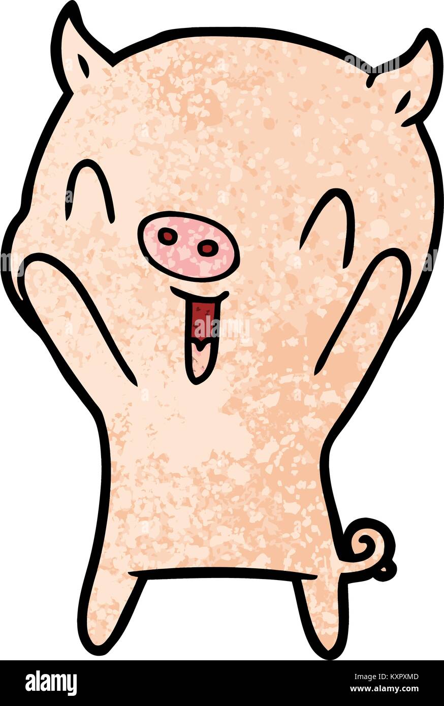 happy cartoon pig Stock Vector Image & Art - Alamy
