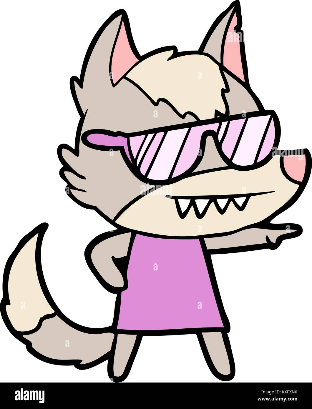 cool cartoon wolf girl Stock Vector Image & Art - Alamy