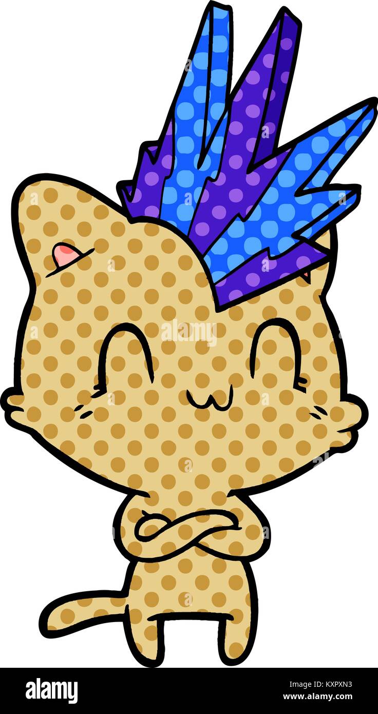 cartoon happy cat punk Stock Vector Image & Art - Alamy