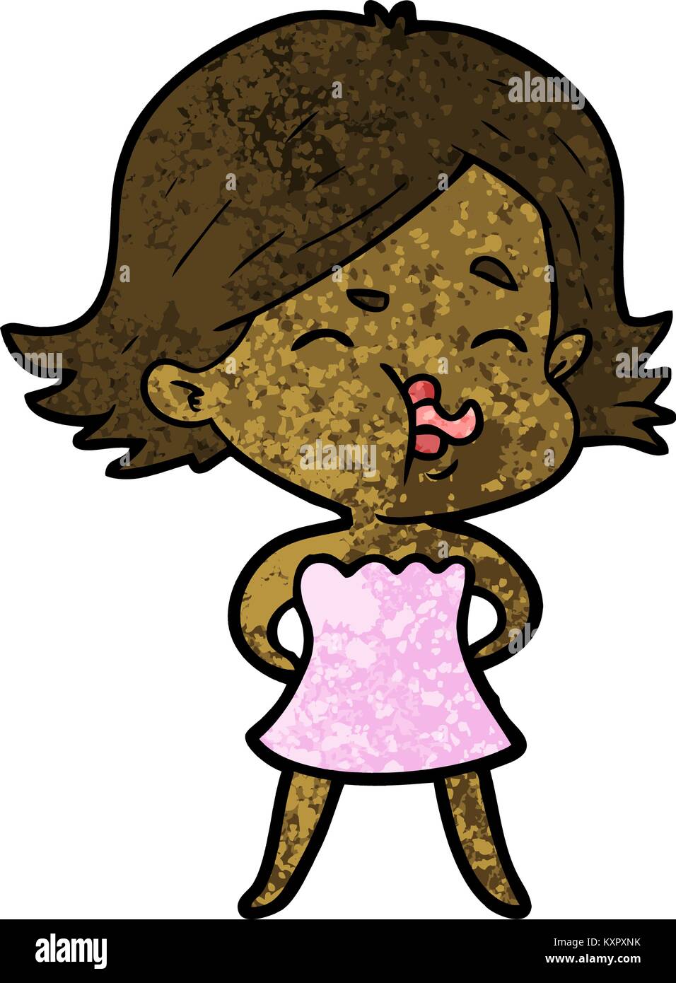 cartoon girl pulling face Stock Vector Image & Art - Alamy