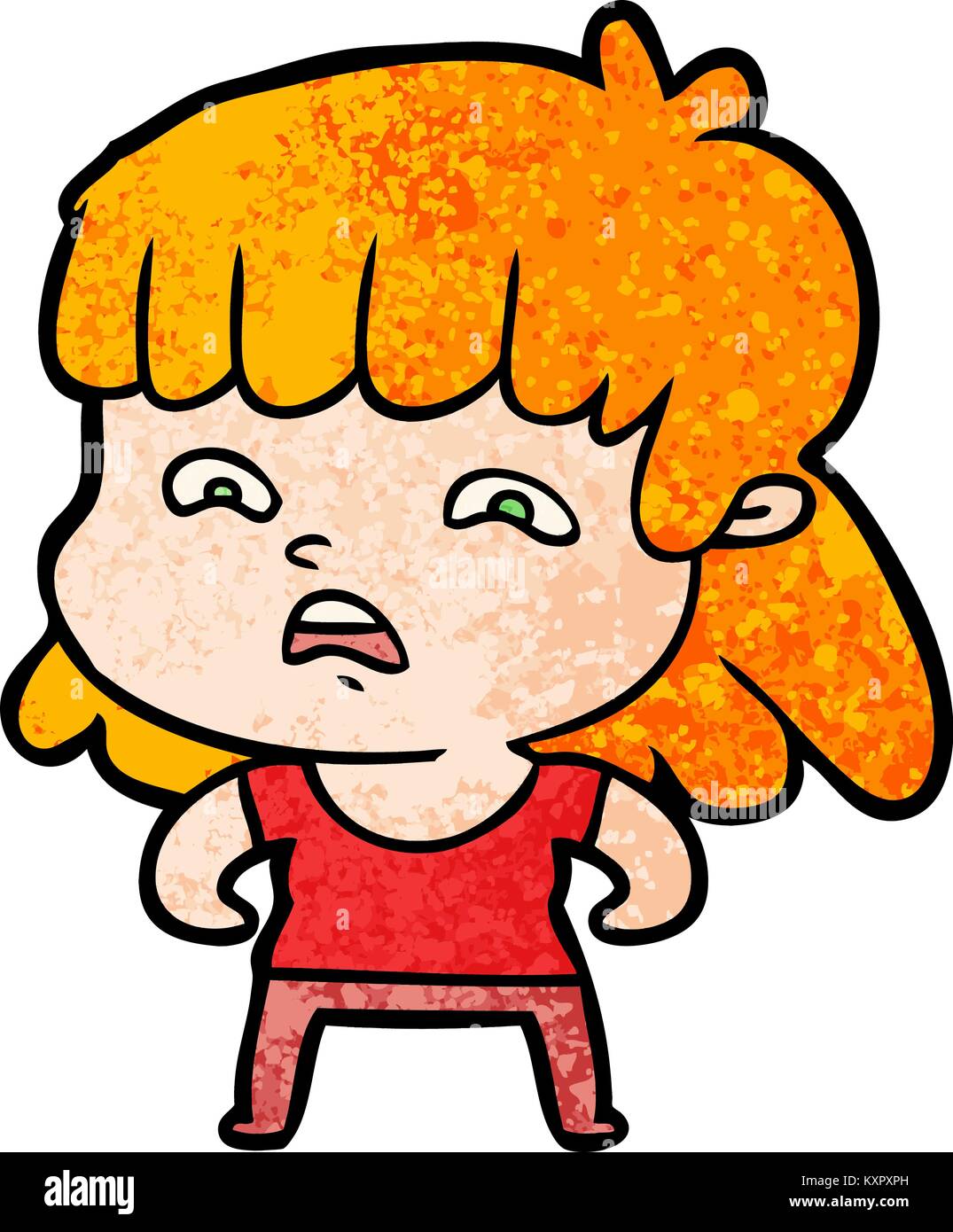 cartoon worried woman Stock Vector Image & Art - Alamy