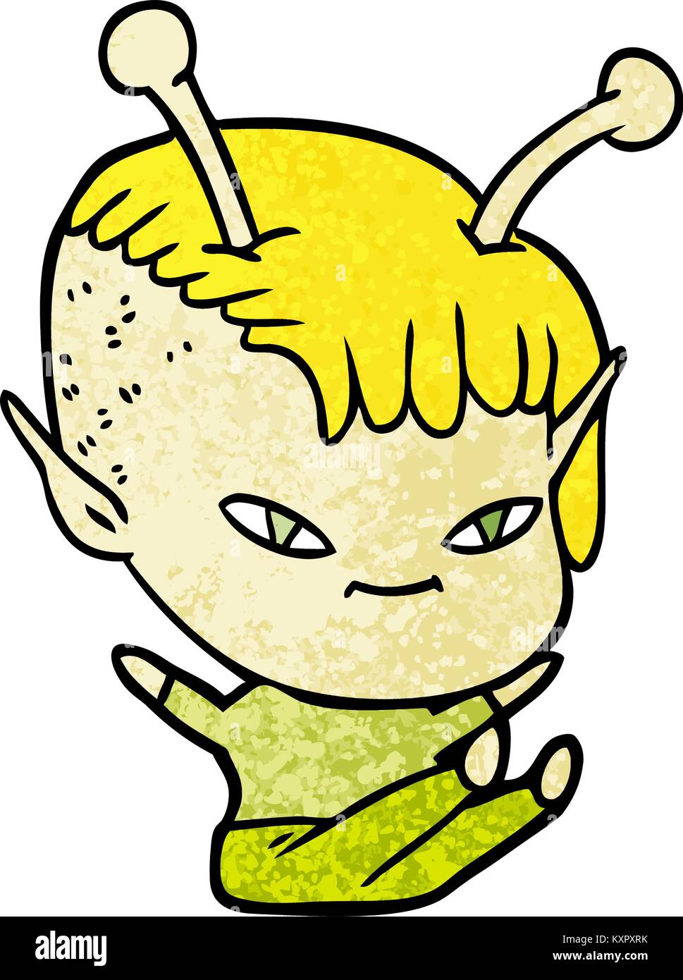 cute cartoon alien girl Stock Vector Image & Art - Alamy