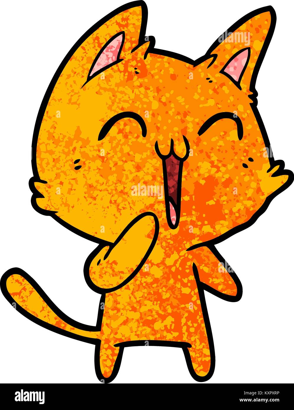 happy cartoon cat meowing Stock Vector Image & Art - Alamy