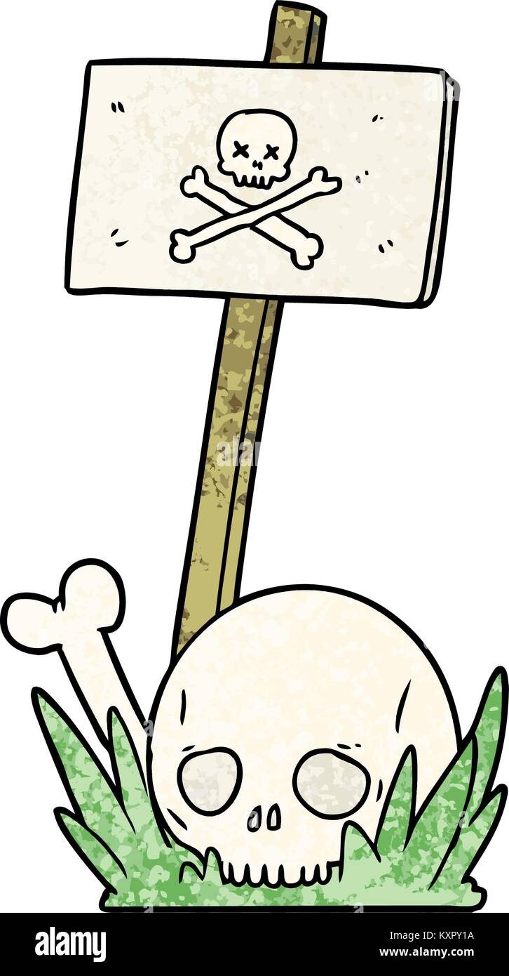 cartoon skull bones and warning sign Stock Vector Image & Art - Alamy