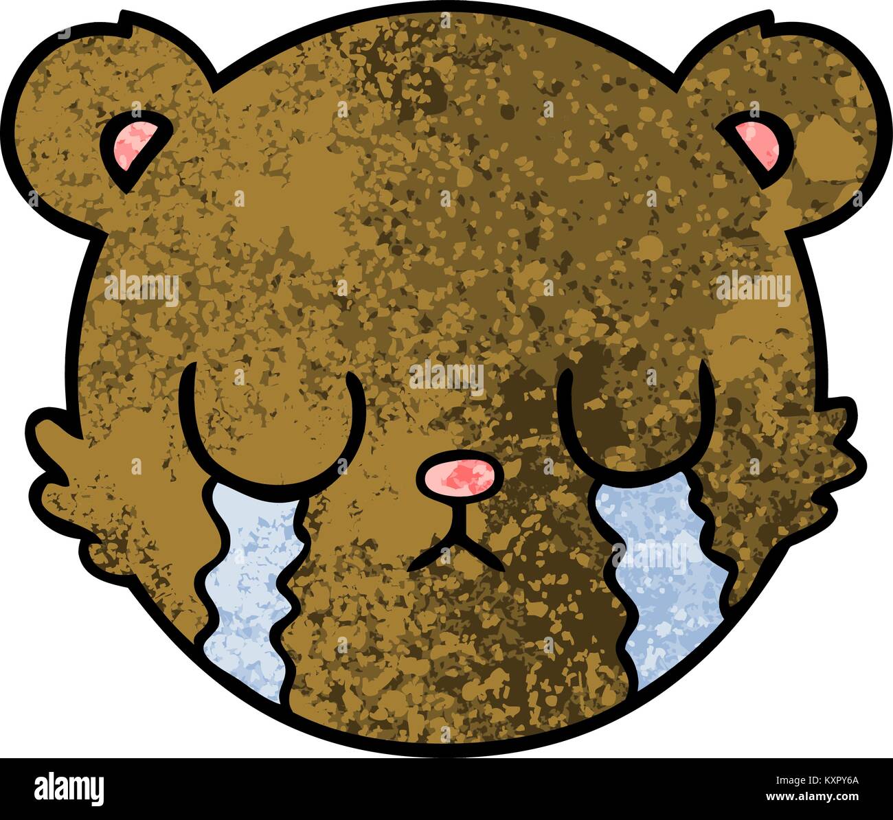cute cartoon teddy bear face crying Stock Vector Image & Art - Alamy