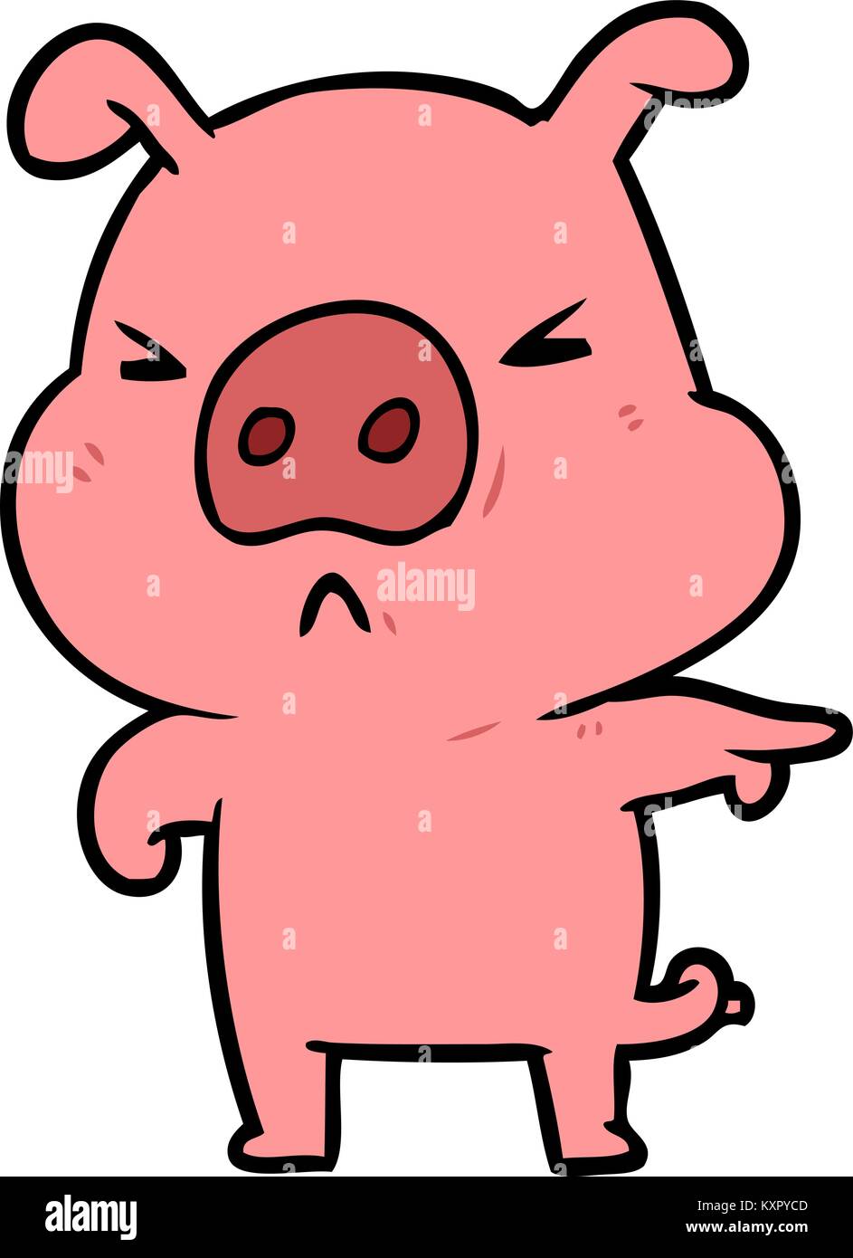 cartoon angry pig pointing Stock Vector Image & Art - Alamy
