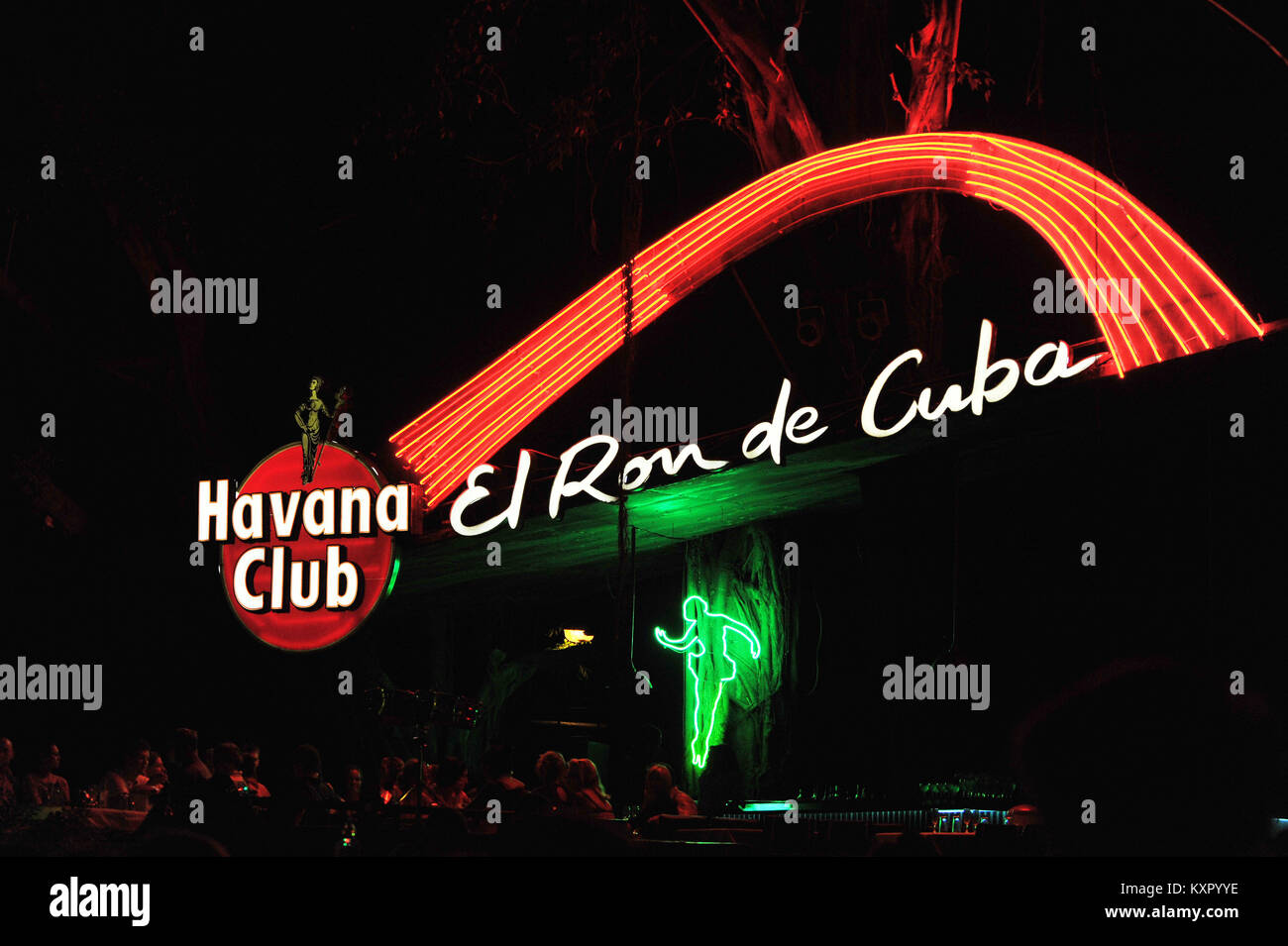 HAVANA, CUBA, MAY 7, 2009. The Havana Club neon advertisement sign with ...