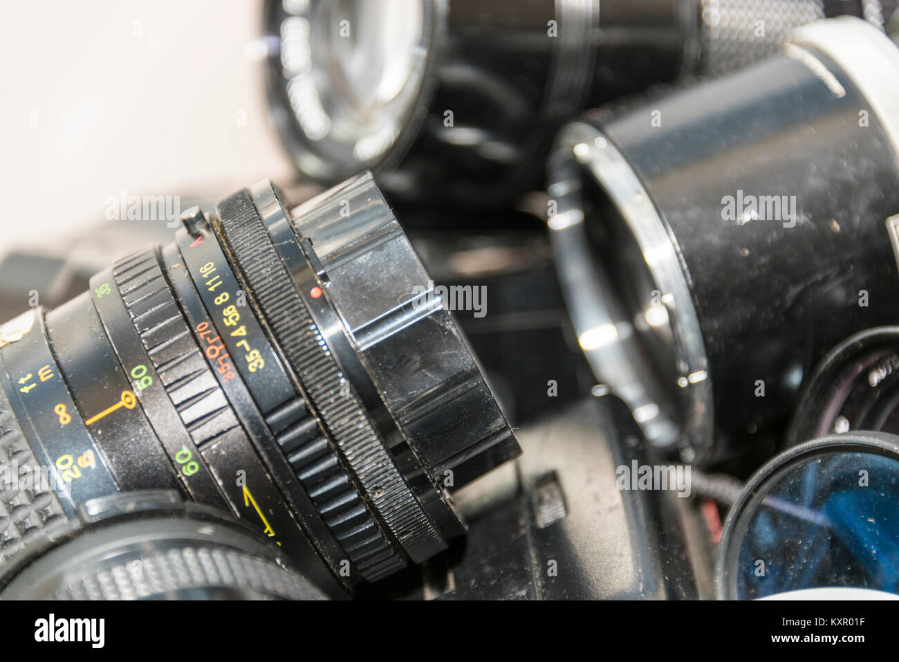 Vintage 35mm Film Cameras/Cases and Equipment Stock Photo - Alamy