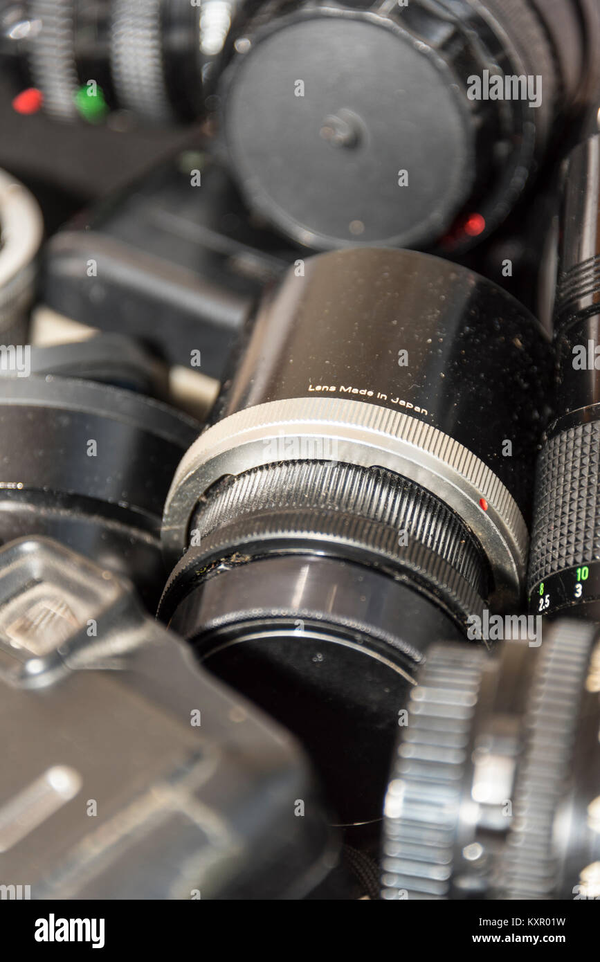 Vintage 35mm Film Cameras/Cases and Equipment Stock Photo - Alamy