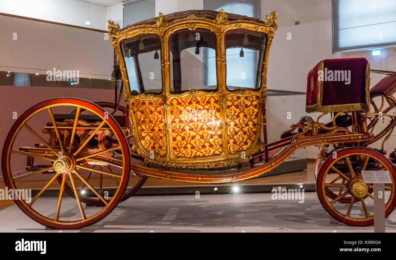 Fairytale orante gold horse drawn carriage used by the Habsburg ...