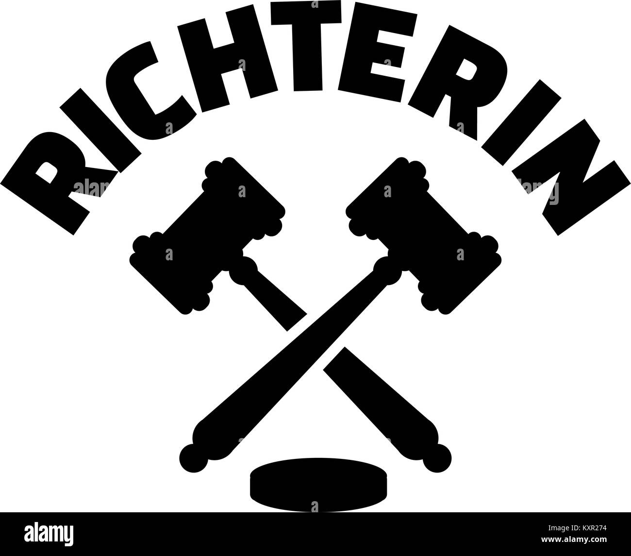 Female judge with crossed gavels german word Stock Vector Image & Art ...