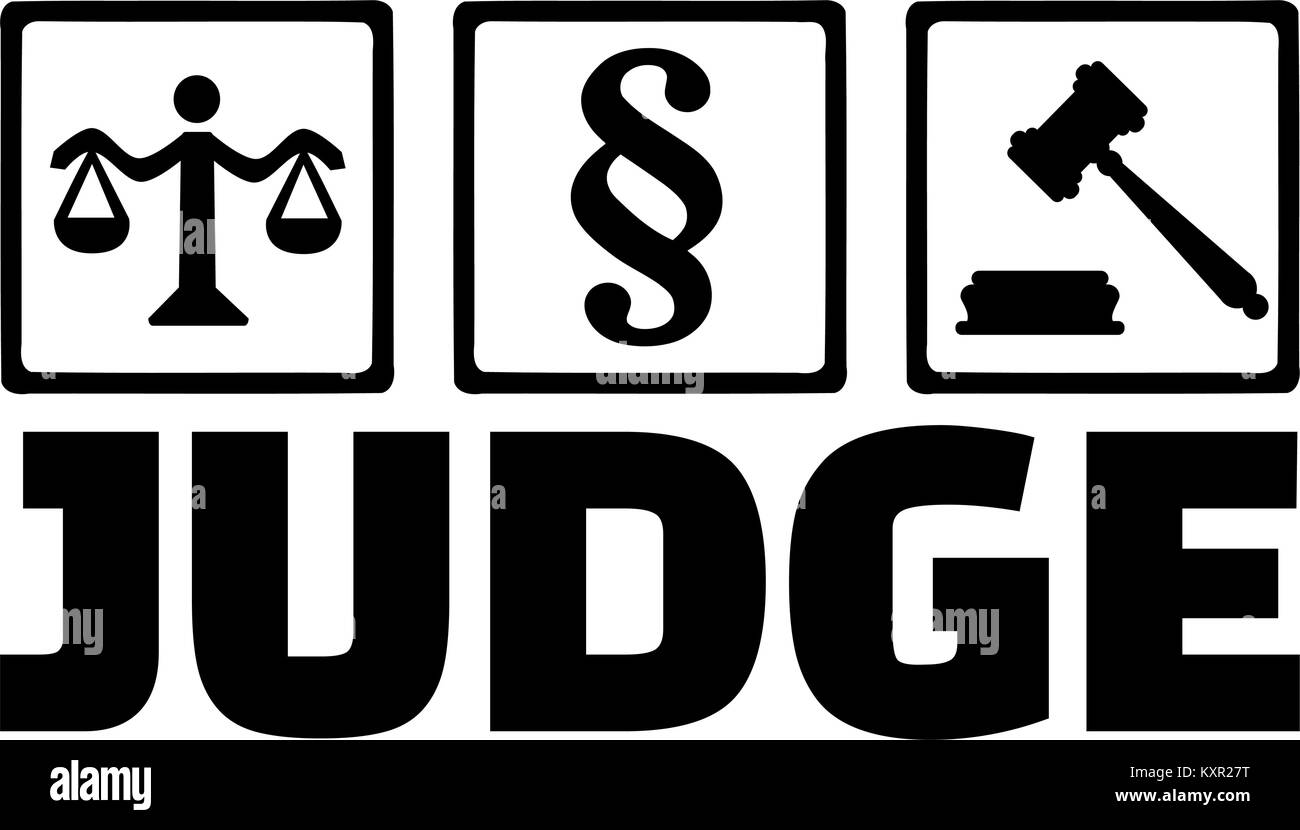Judge icons scale paragraph and gavel Stock Vector Image & Art - Alamy