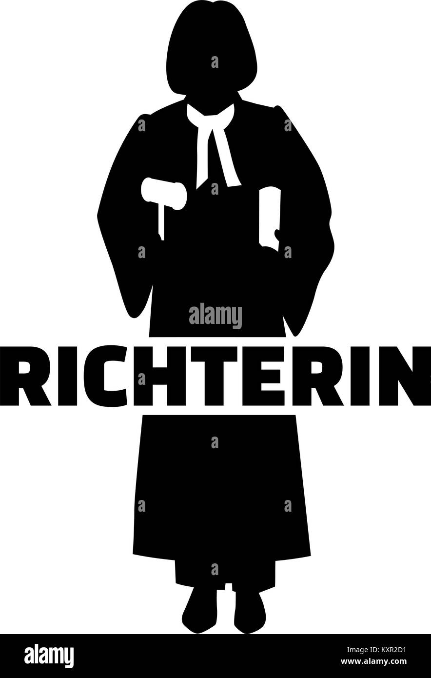 Female judge silhouette with german job title Stock Vector Image & Art ...