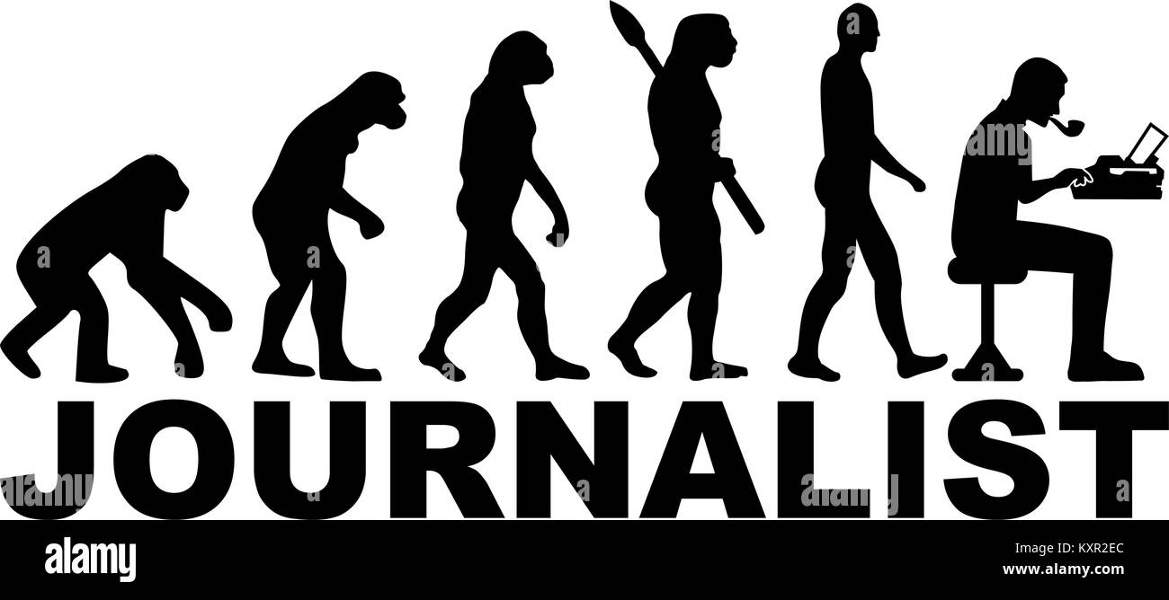 Evolution of a male journalist with typewriter Stock Vector Image & Art ...