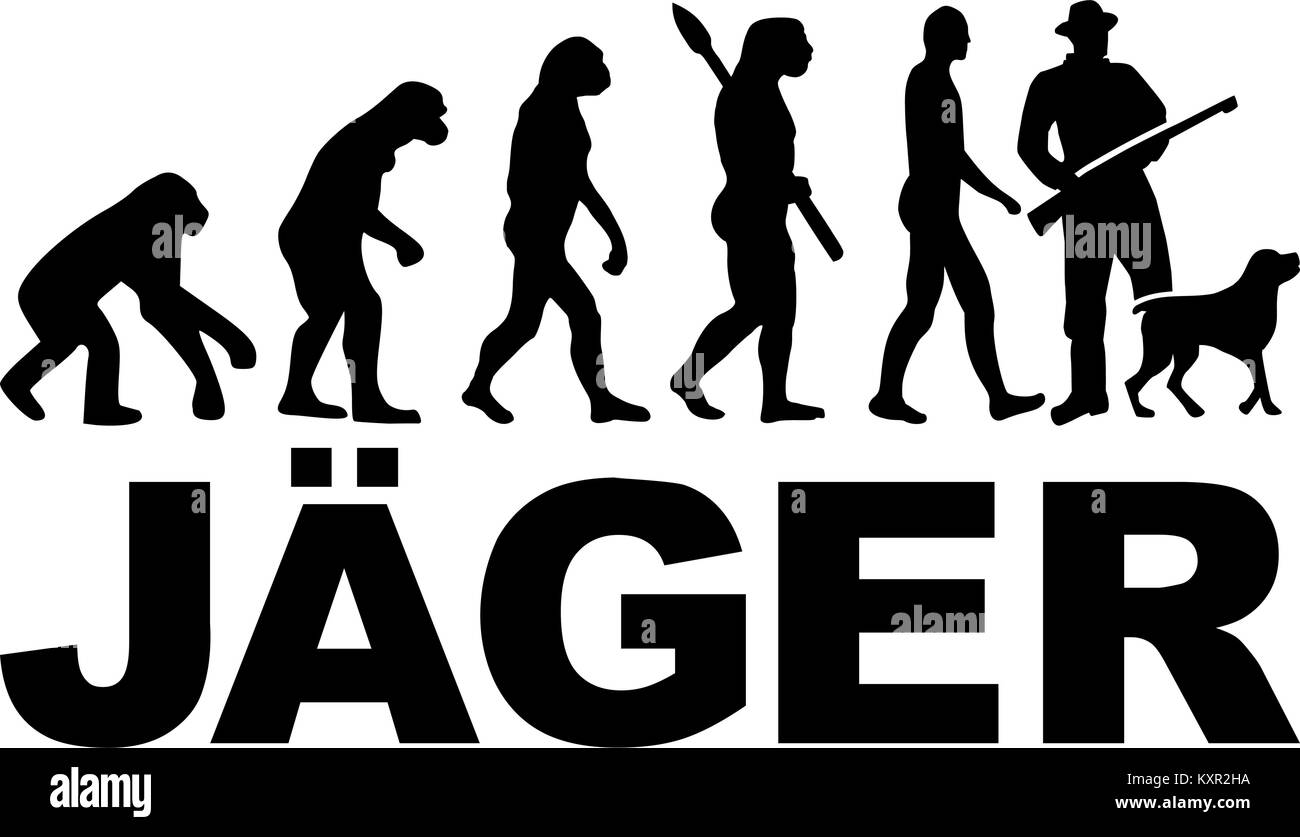 Evolution of a hunter with hunting rifle and dog Stock Vector Image ...