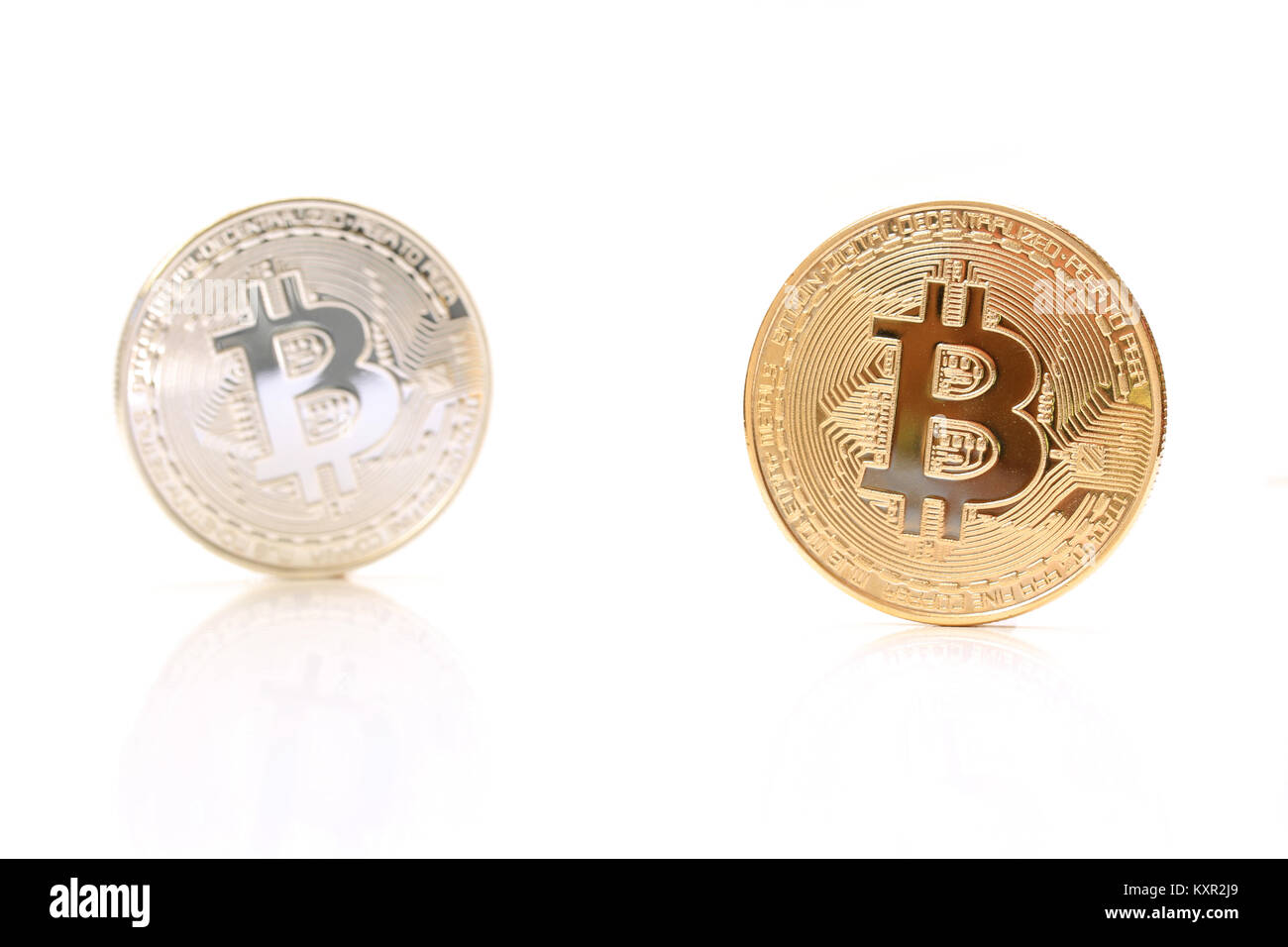 gold silver bitcoin isolated on white background Stock Photo - Alamy