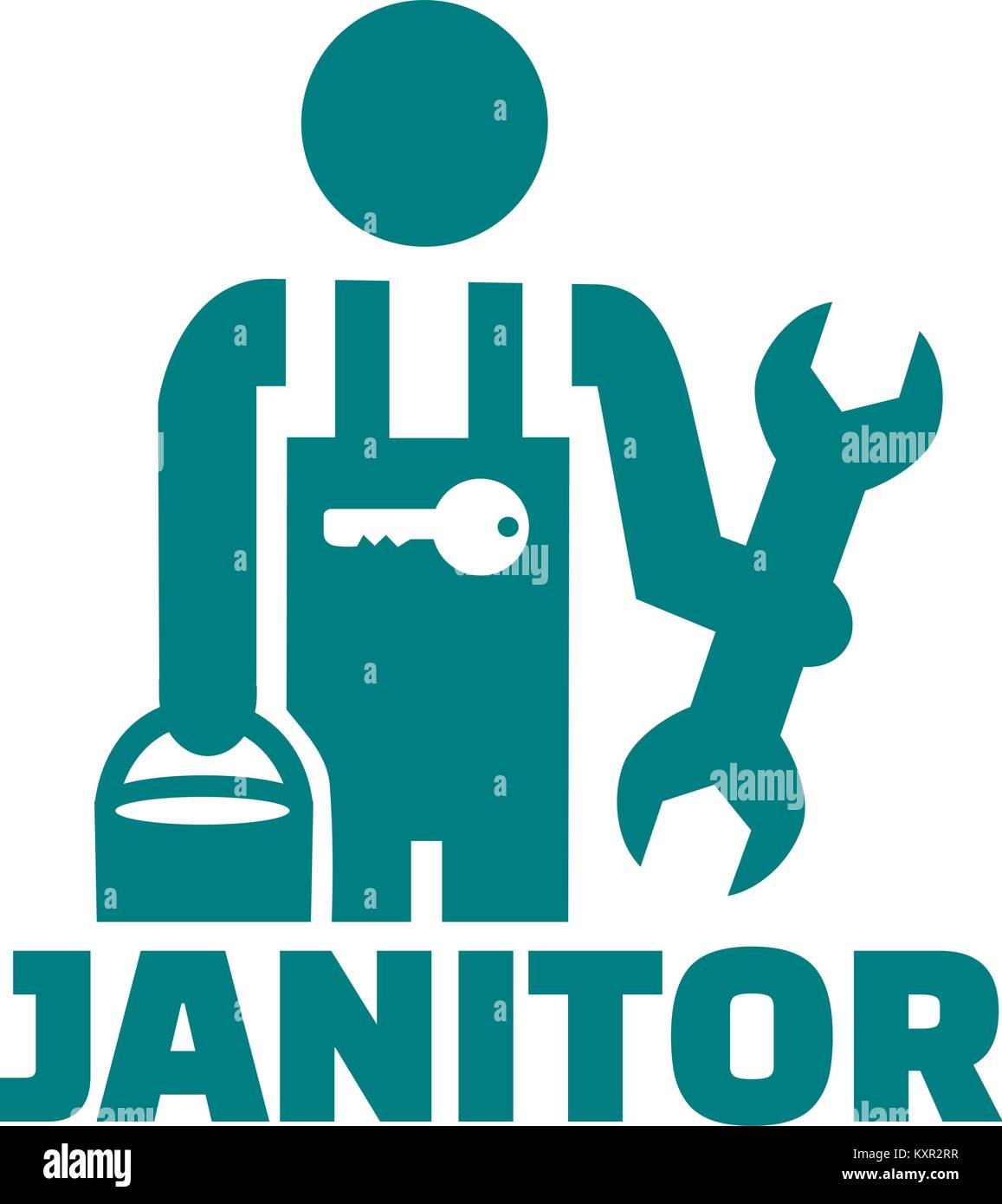 Janitor pictogram with job title and tools Stock Vector Image & Art - Alamy