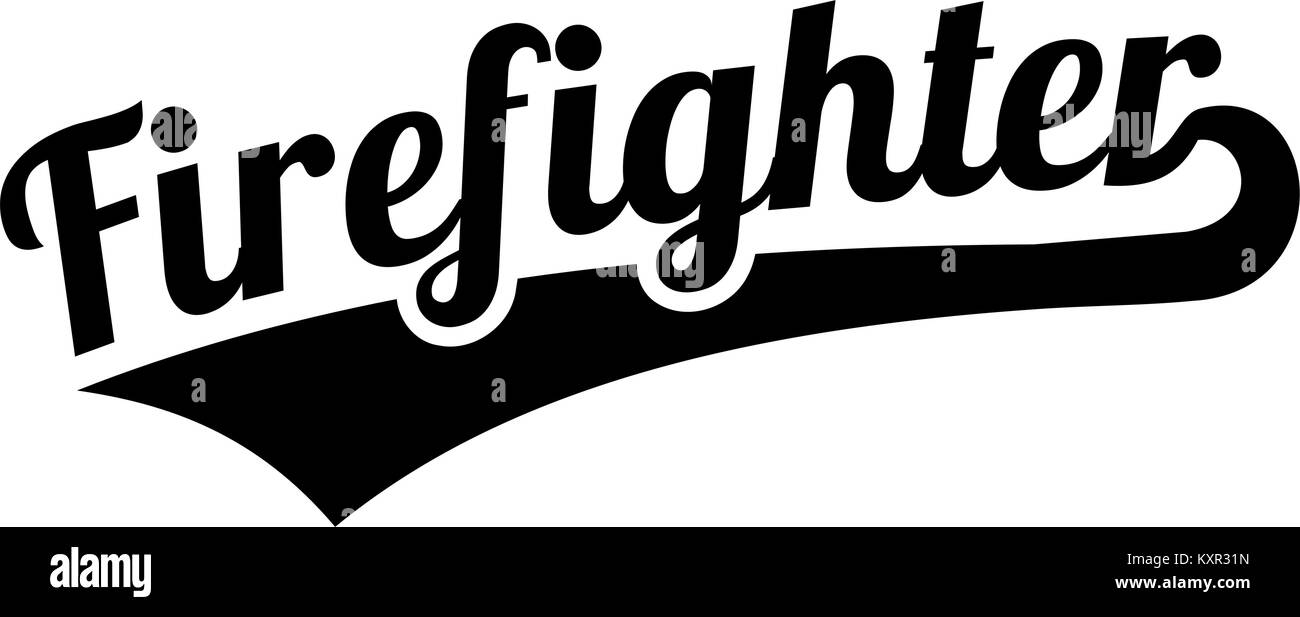 Firefighter word retro style Stock Vector Image & Art - Alamy