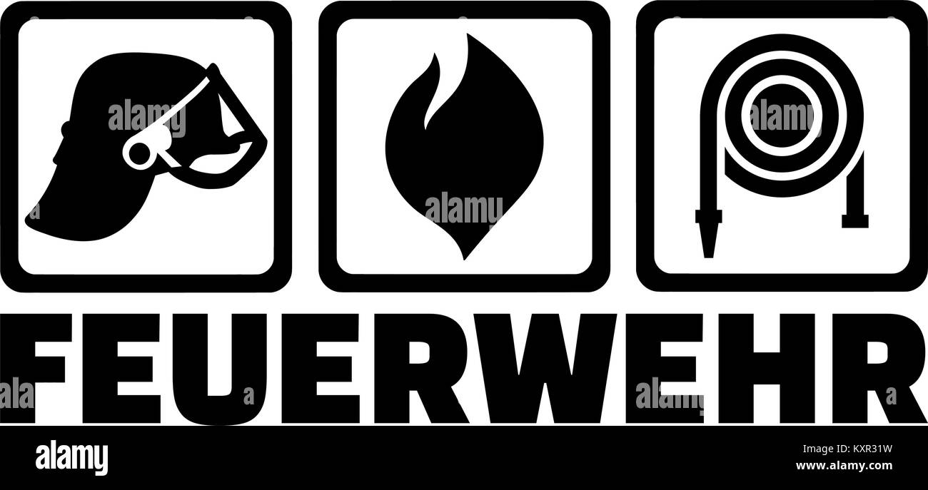 German firefighter with icons Stock Vector Image & Art - Alamy