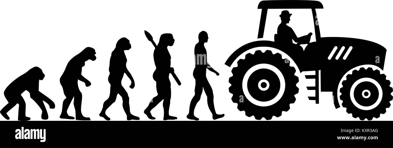 Evolution of a farmer with tractor Stock Vector Image & Art - Alamy
