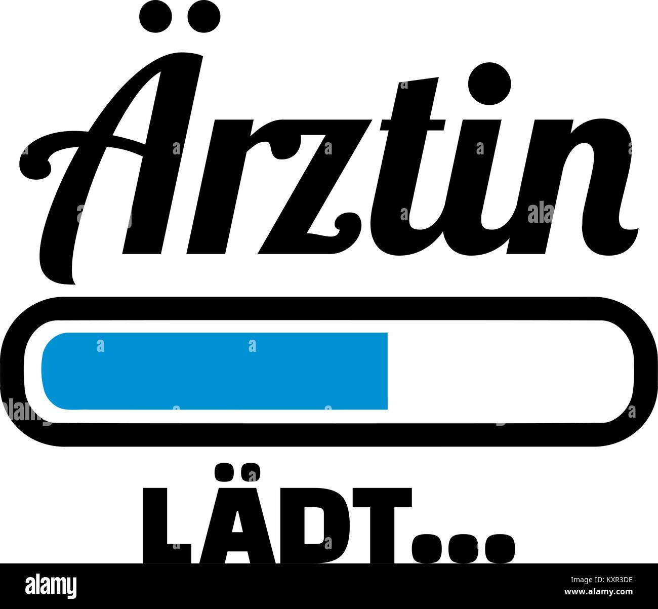 Female doctor german job title with Loading bar Stock Vector Image ...