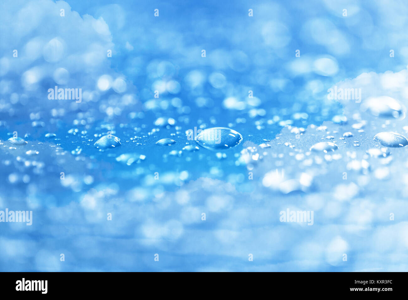 closeup blue fresh water drop shallow depth of field Stock Photo - Alamy