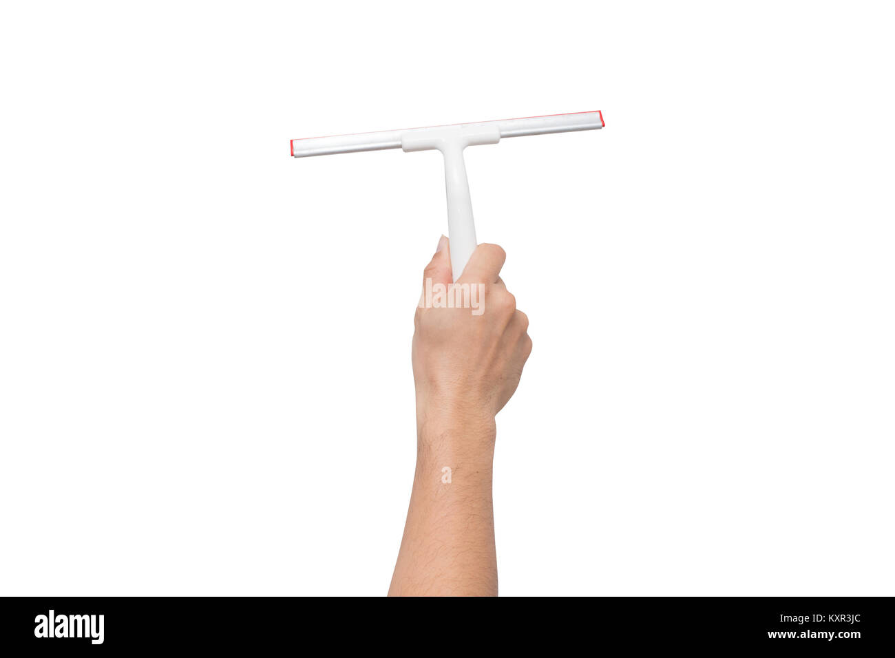 Hand hold window glass cleaning tool isolated on white with clipping ...