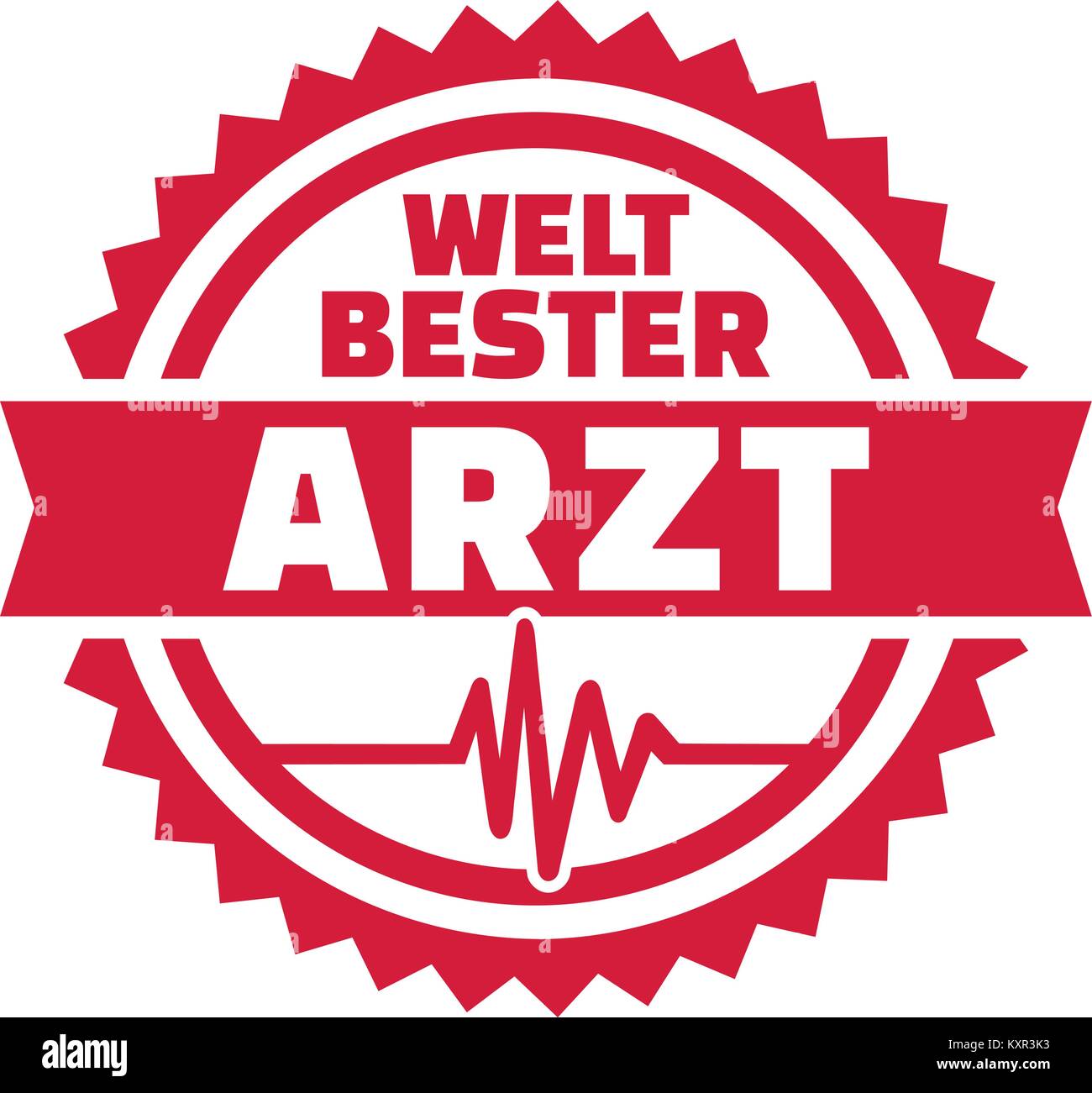 World's best Doctor german emblem with Cardiac Frequence Stock Vector ...