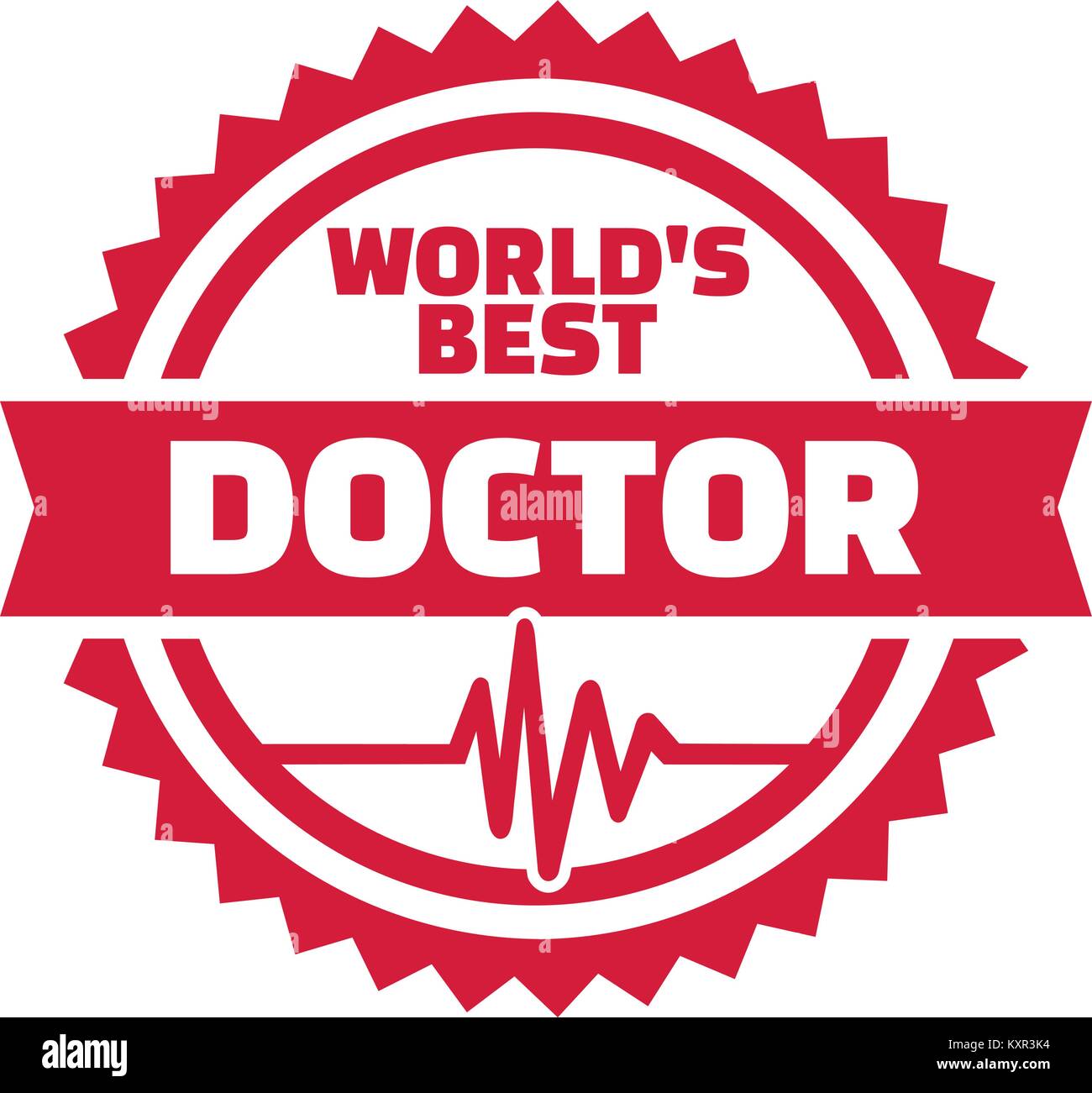 World's best Doctor emblem with Cardiac Frequence Stock Vector Image ...