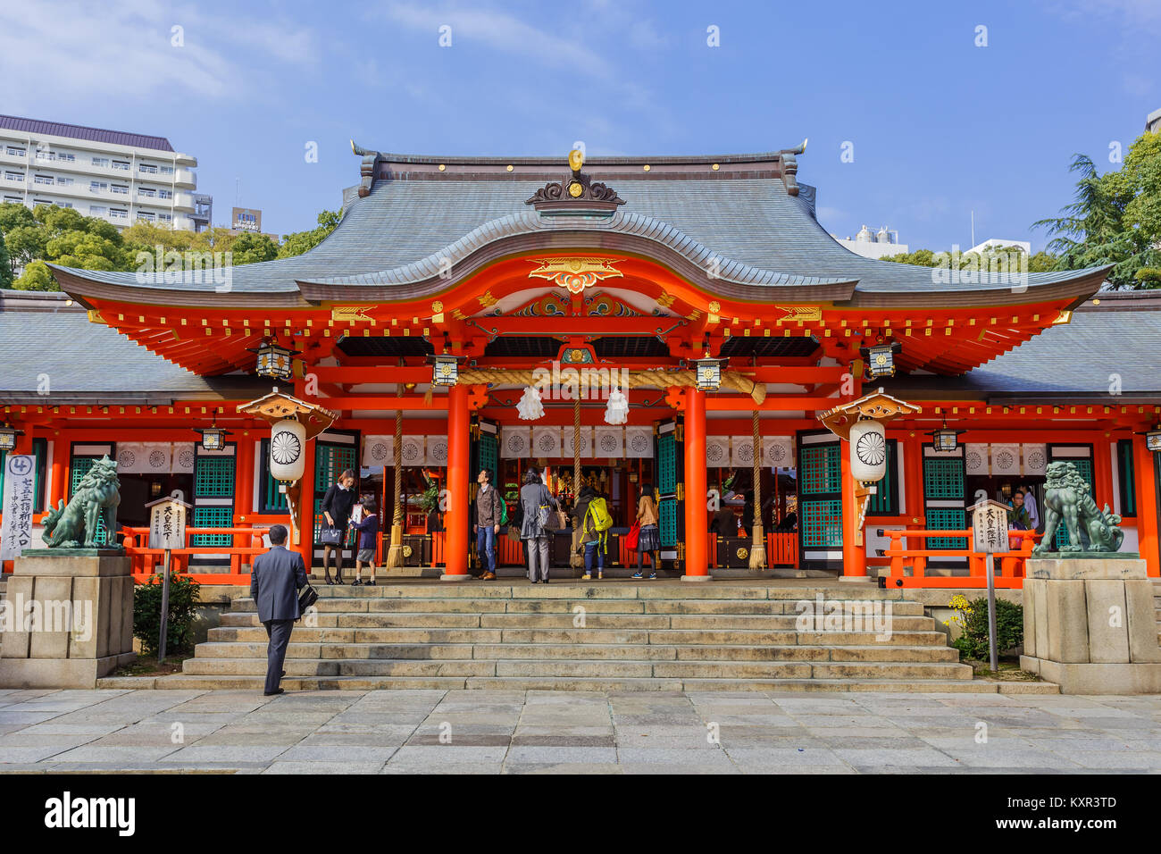 Kobe, Japan - November 17 2013: Ikuta-jinja situated in Chuo ward of ...
