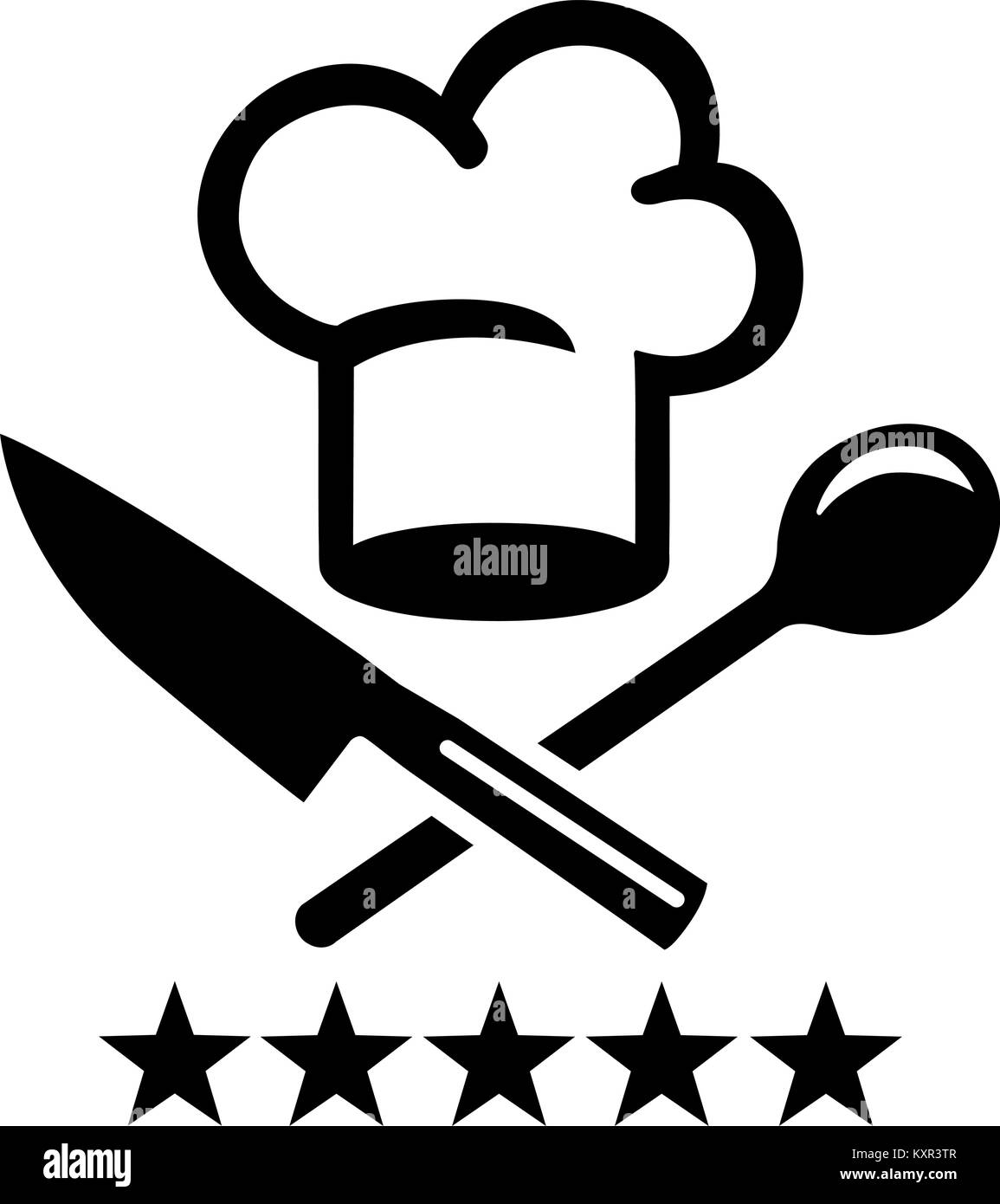 Chef hat with crossed knife and wooden spoon Stock Vector Image & Art ...