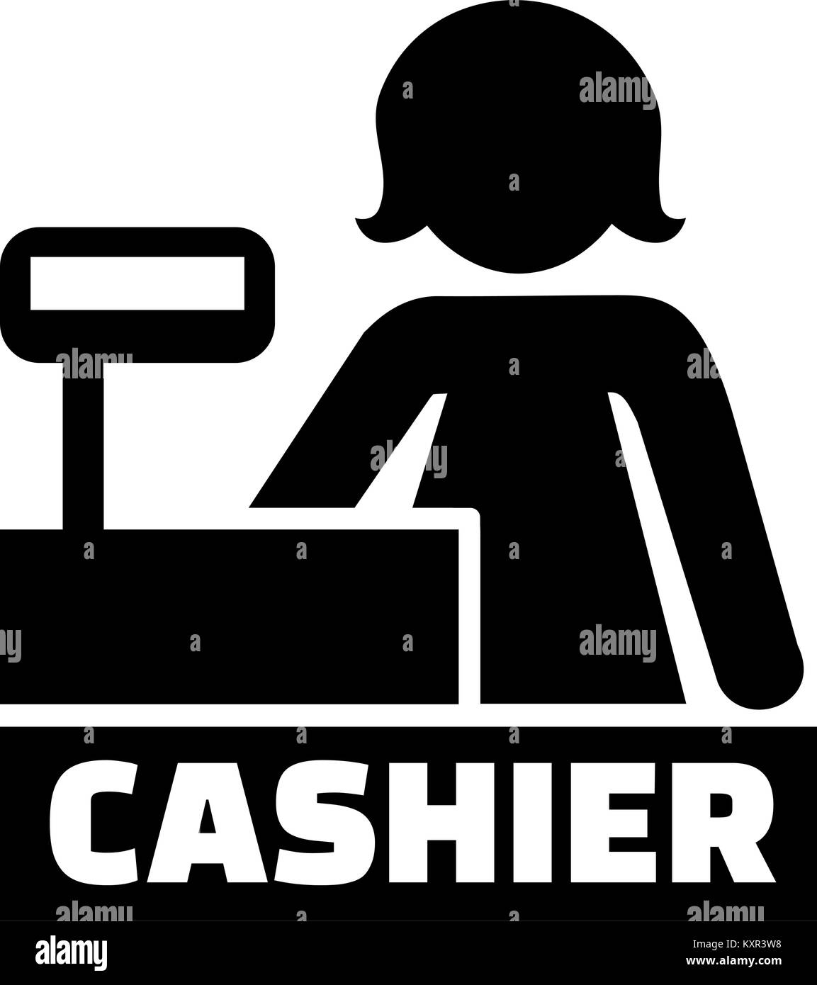 Cashier icon with job title Stock Vector Image & Art - Alamy