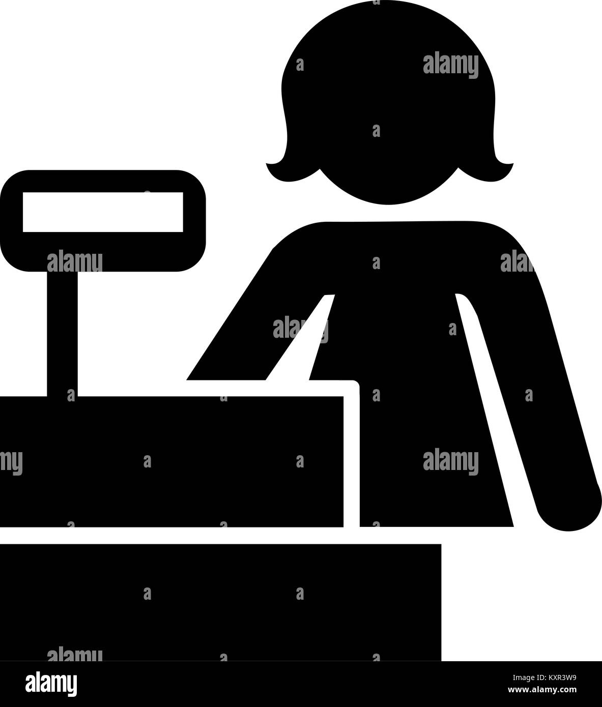 Cashier icon vector vectors Black and White Stock Photos & Images - Alamy