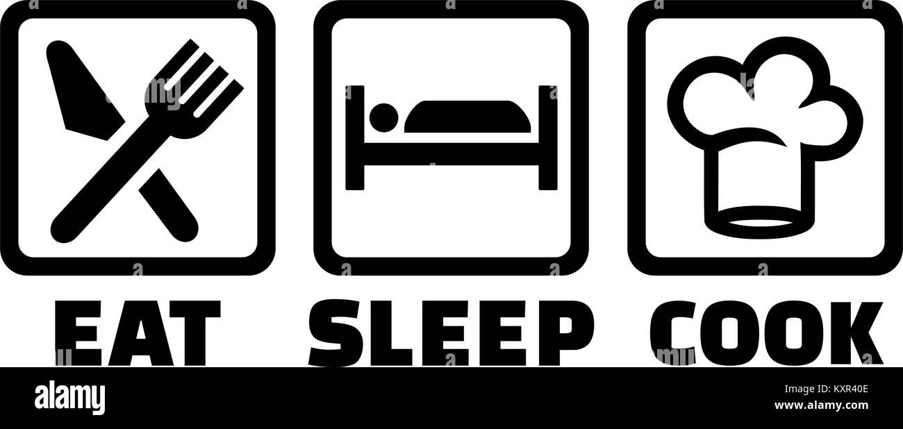 Chef with eat sleep icon Stock Vector Image & Art - Alamy