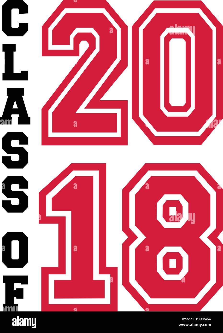 Class of 2018 in black and red Stock Vector Image & Art - Alamy